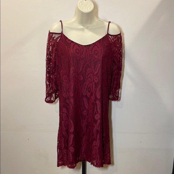 miami | Dresses | Miami Deep Redburgundy Lace Dress | Poshmark